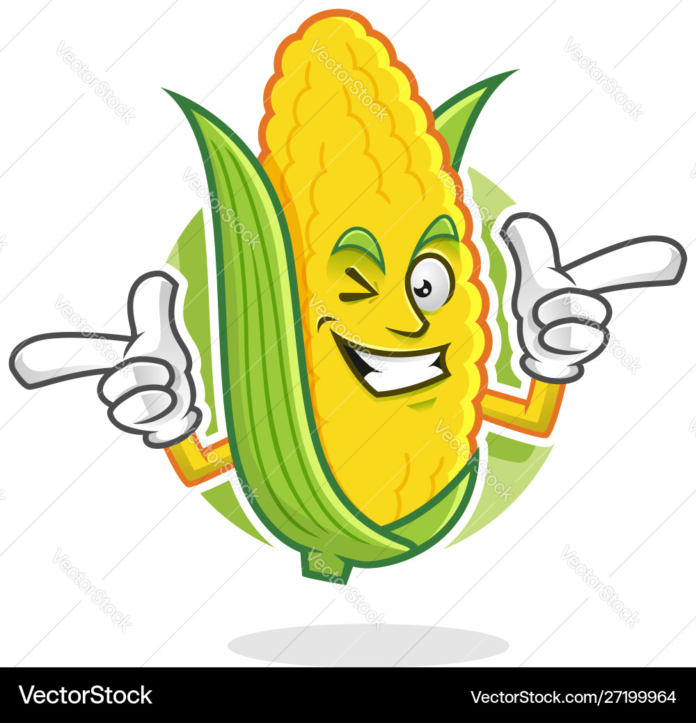 Funky corn mascot character cartoon Royalty Free Vector