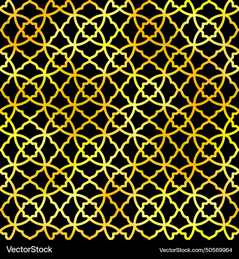 Gold arabic style seamless pattern golden Vector Image