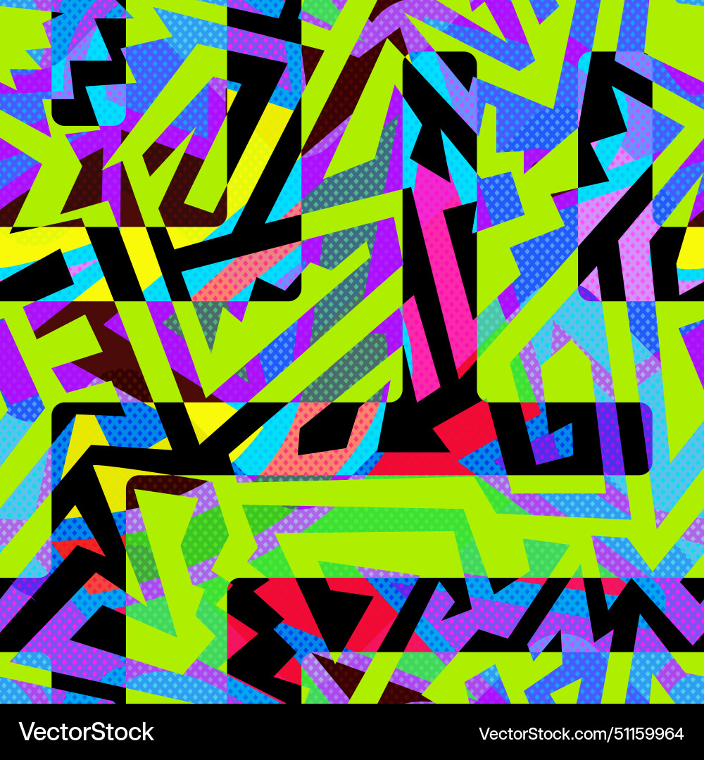 Graffiti abstract geometric seamless pattern Vector Image