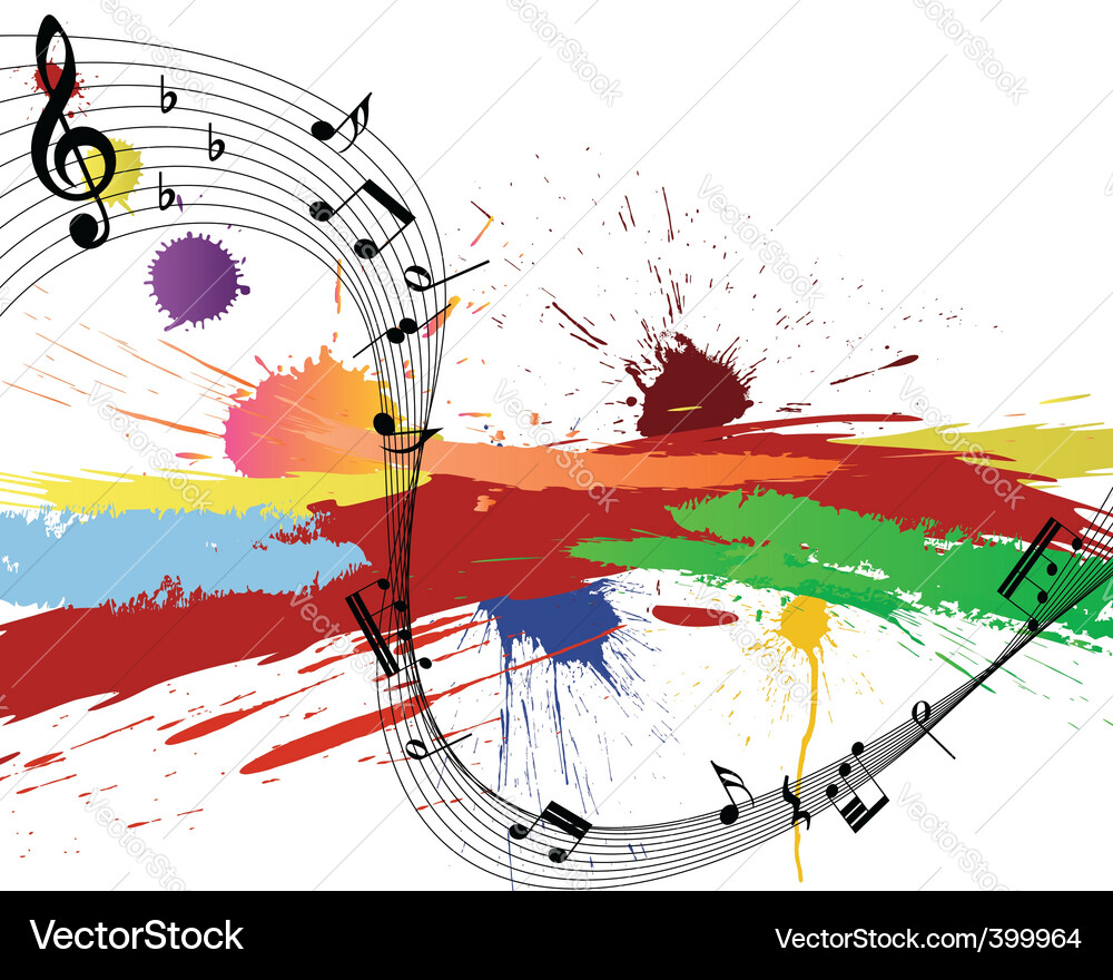 Grunge Musical Notes Splash Royalty Free Vector Image