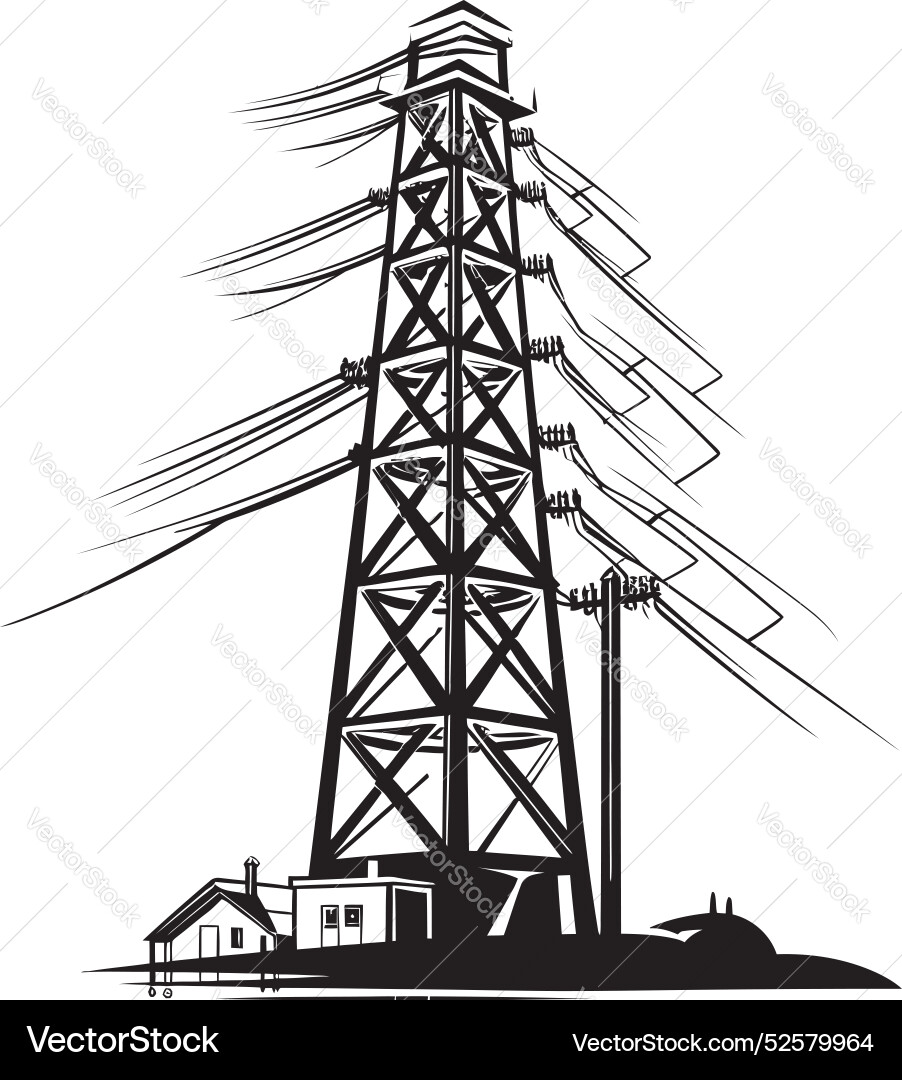 Megavoltmonolith hand drawn symbol for high Vector Image