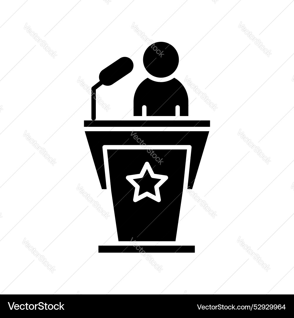Public speaker icon set lecture oratory podium Vector Image