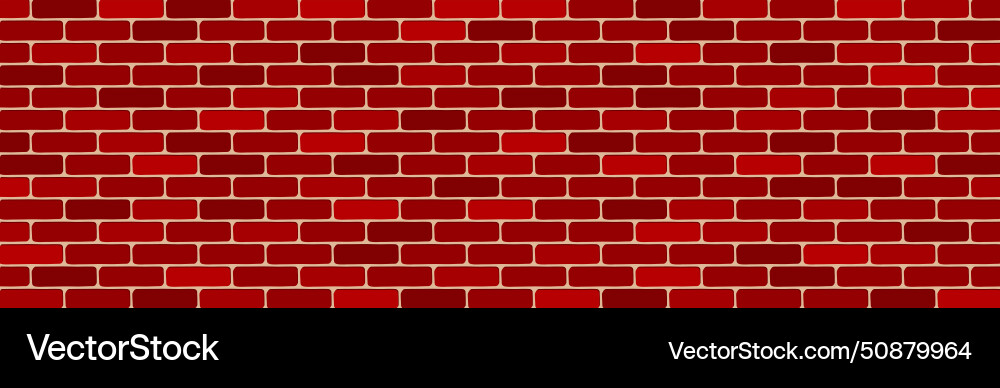 Red brick wall background long banner Royalty Free Vector