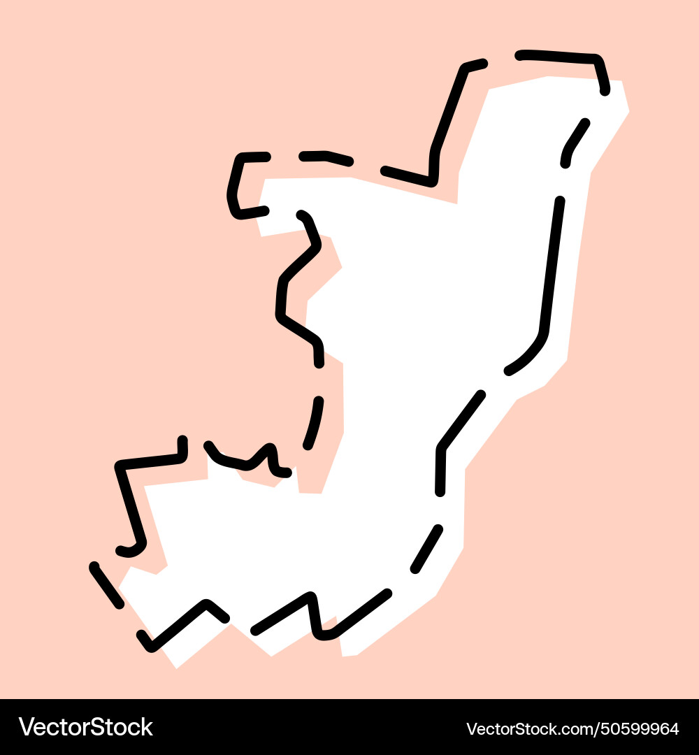 Republic of the congo simplified map Royalty Free Vector