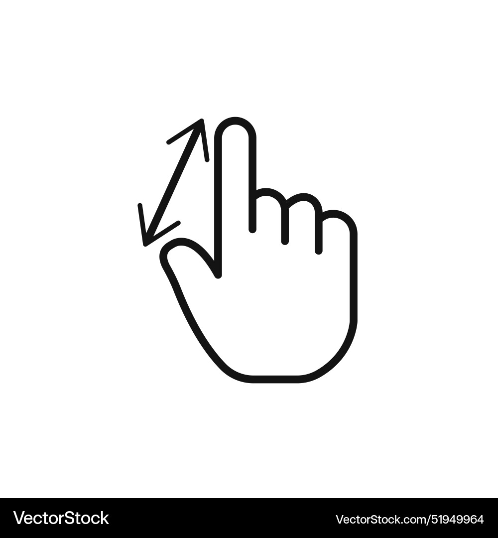 Zoom gesture logo sign outline Royalty Free Vector Image