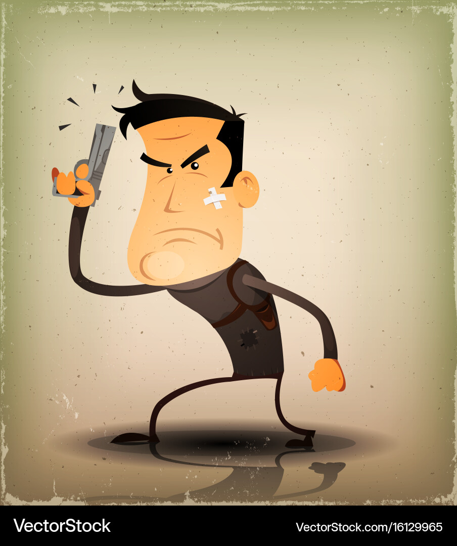 Comic cop hero Royalty Free Vector Image - VectorStock