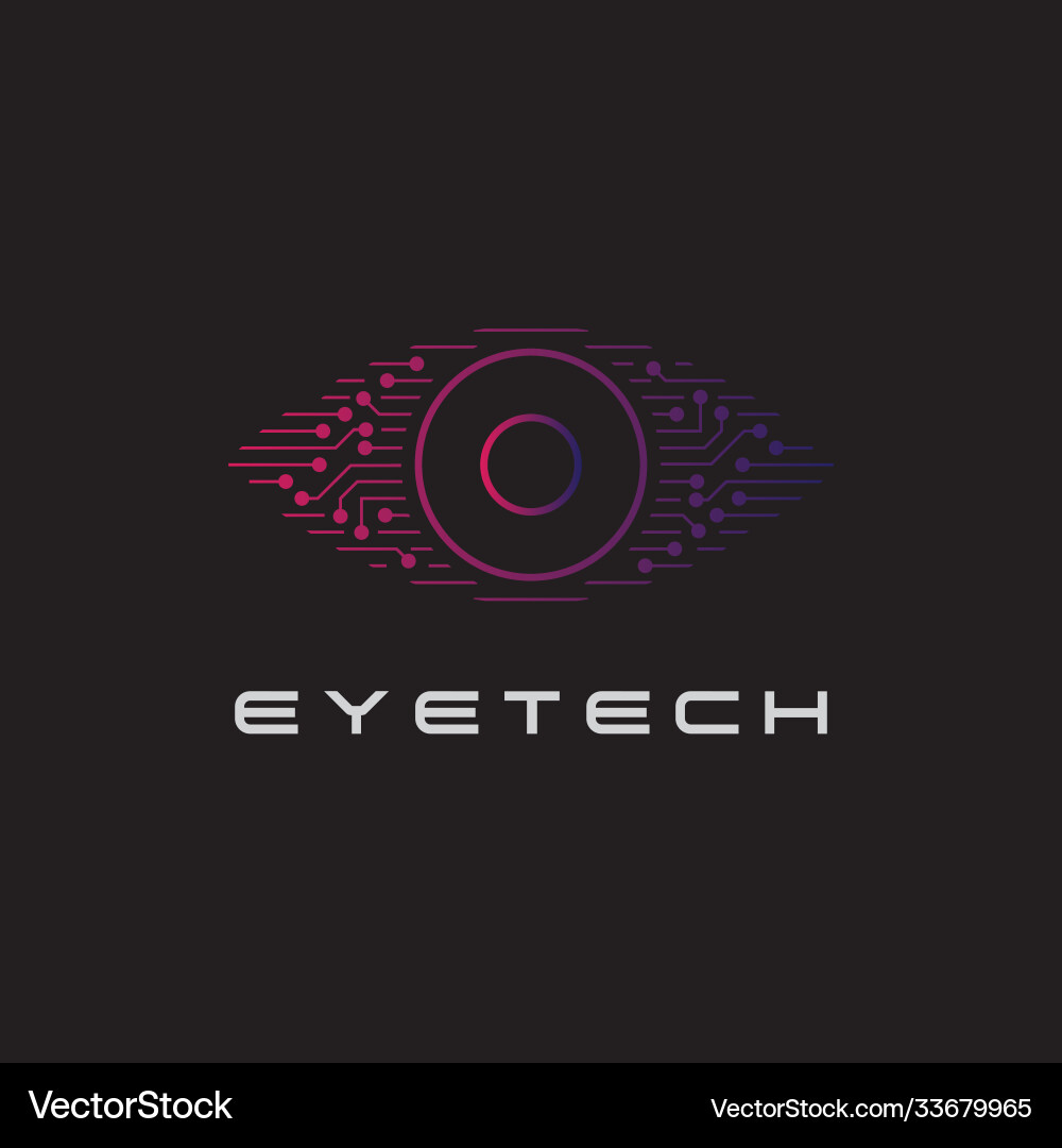 Cyber vision symbol logoeye circuit icon Vector Image