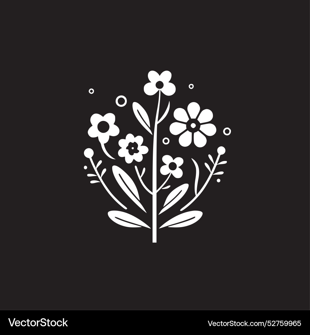 Flowers - black and white Royalty Free Vector Image