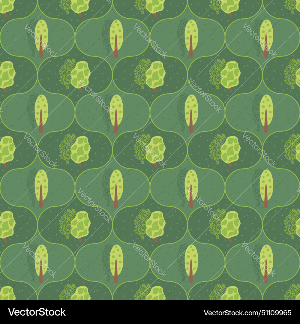 Forest landscape seamless pattern trees grainy Vector Image