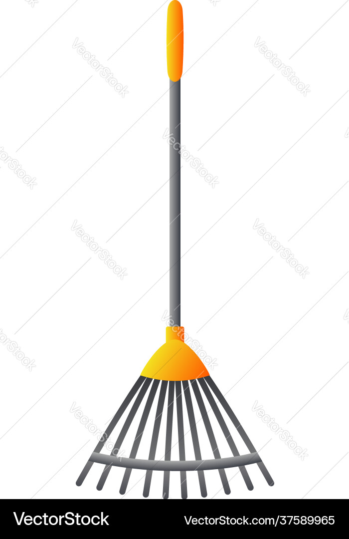 Leaf rake icon cartoon style Royalty Free Vector Image