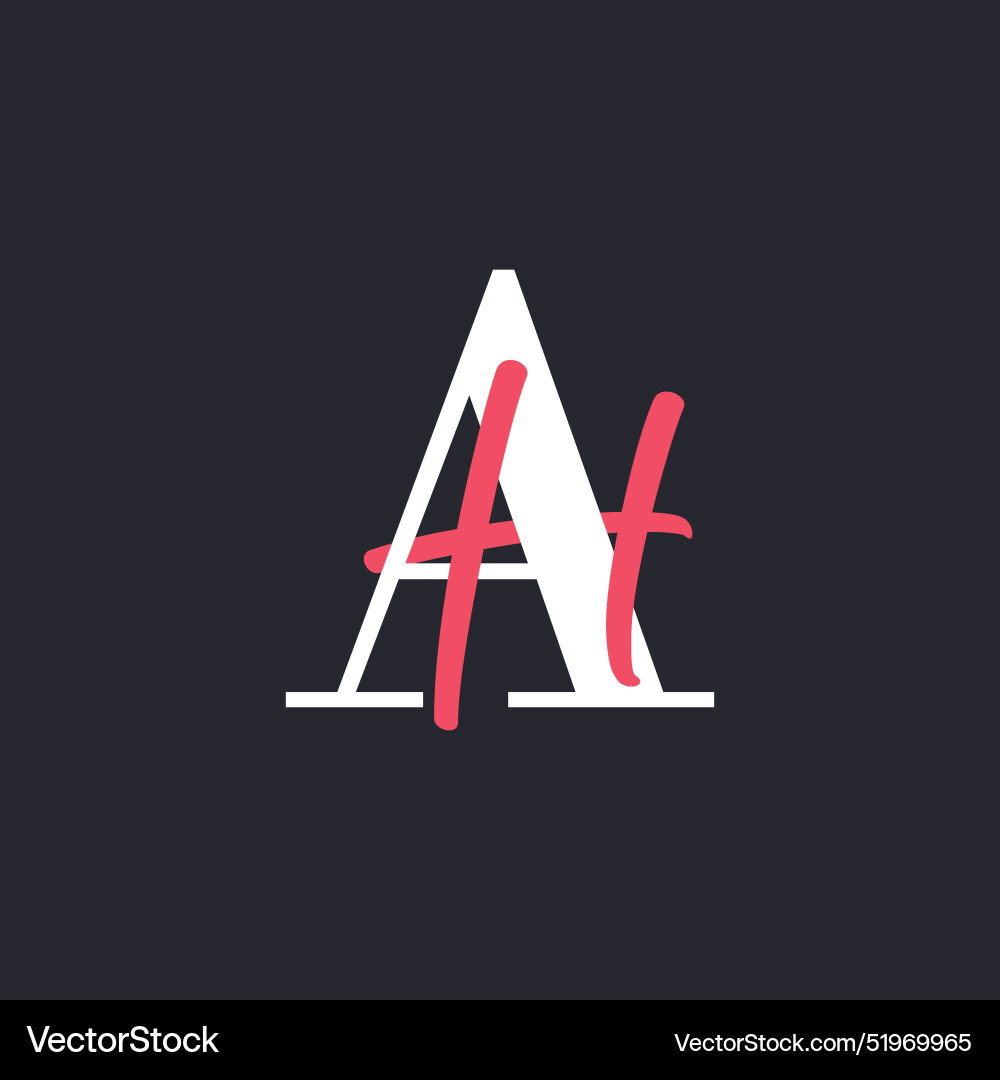 Letter ah logo perfectly blended initials Vector Image