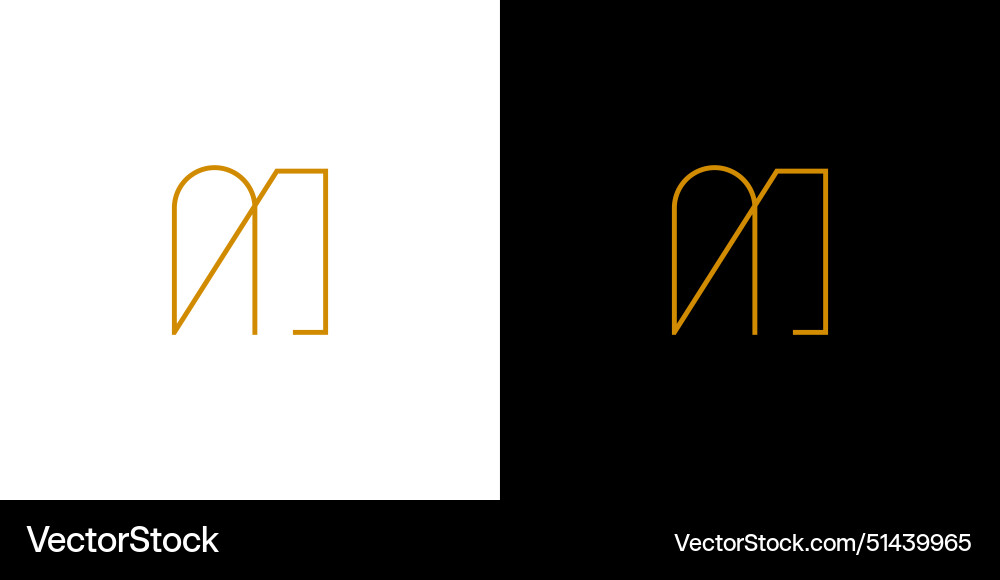 Simple and luxury letter m initials logo design Vector Image