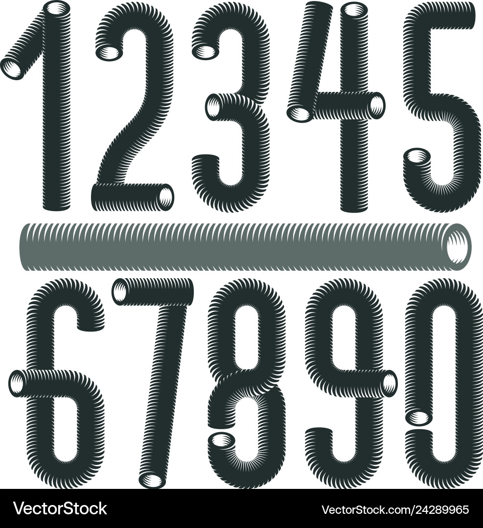 Trendy numerals collection modern funky numbers Vector Image