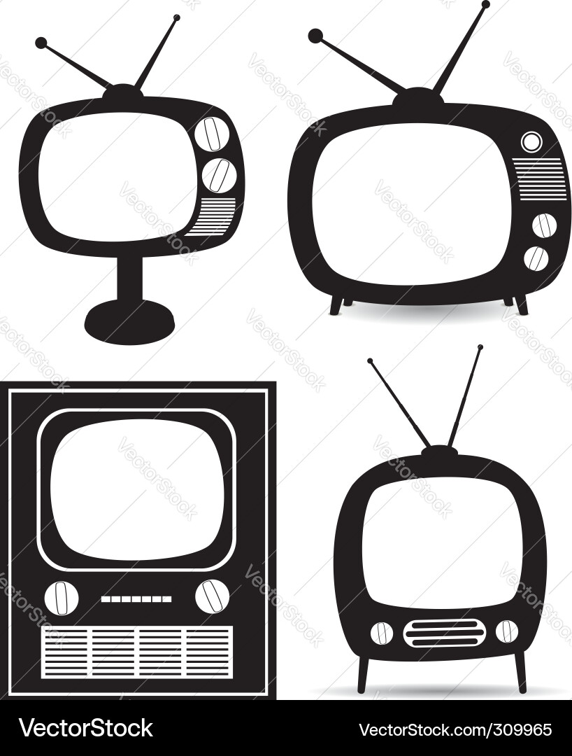 Vintage Television Royalty Free Vector Image - VectorStock