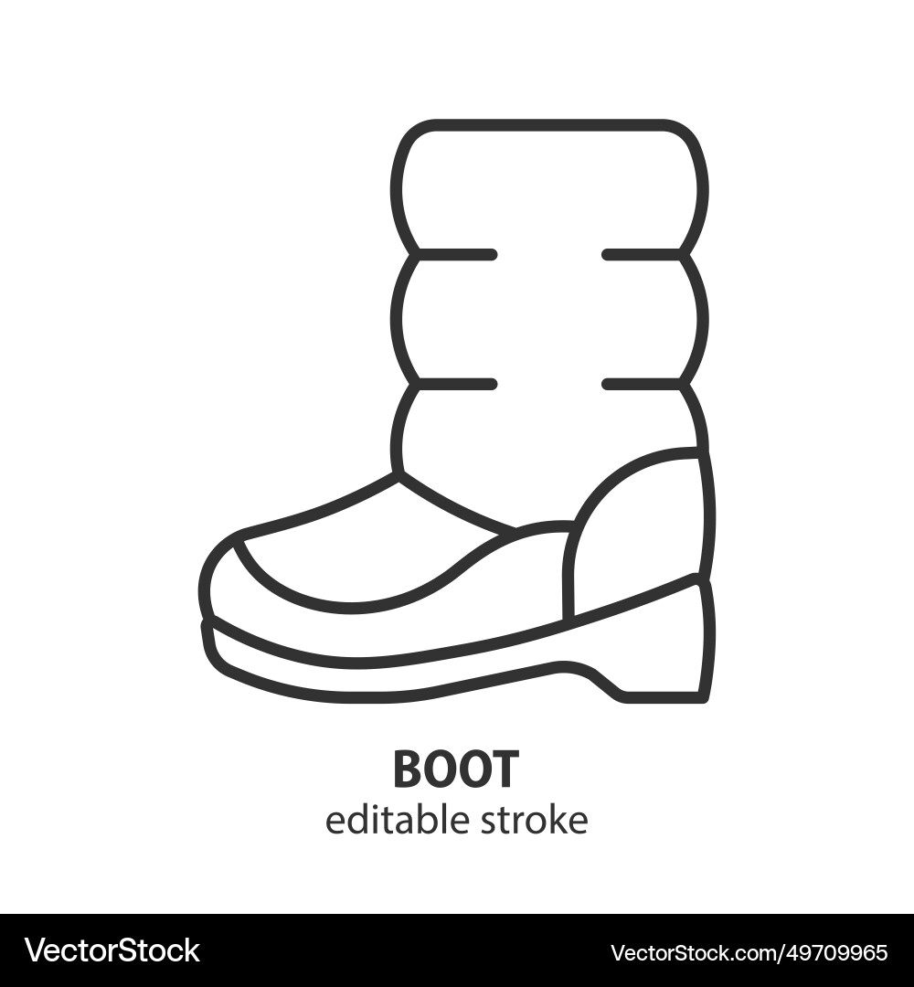 Woman boot line icon editable Royalty Free Vector Image
