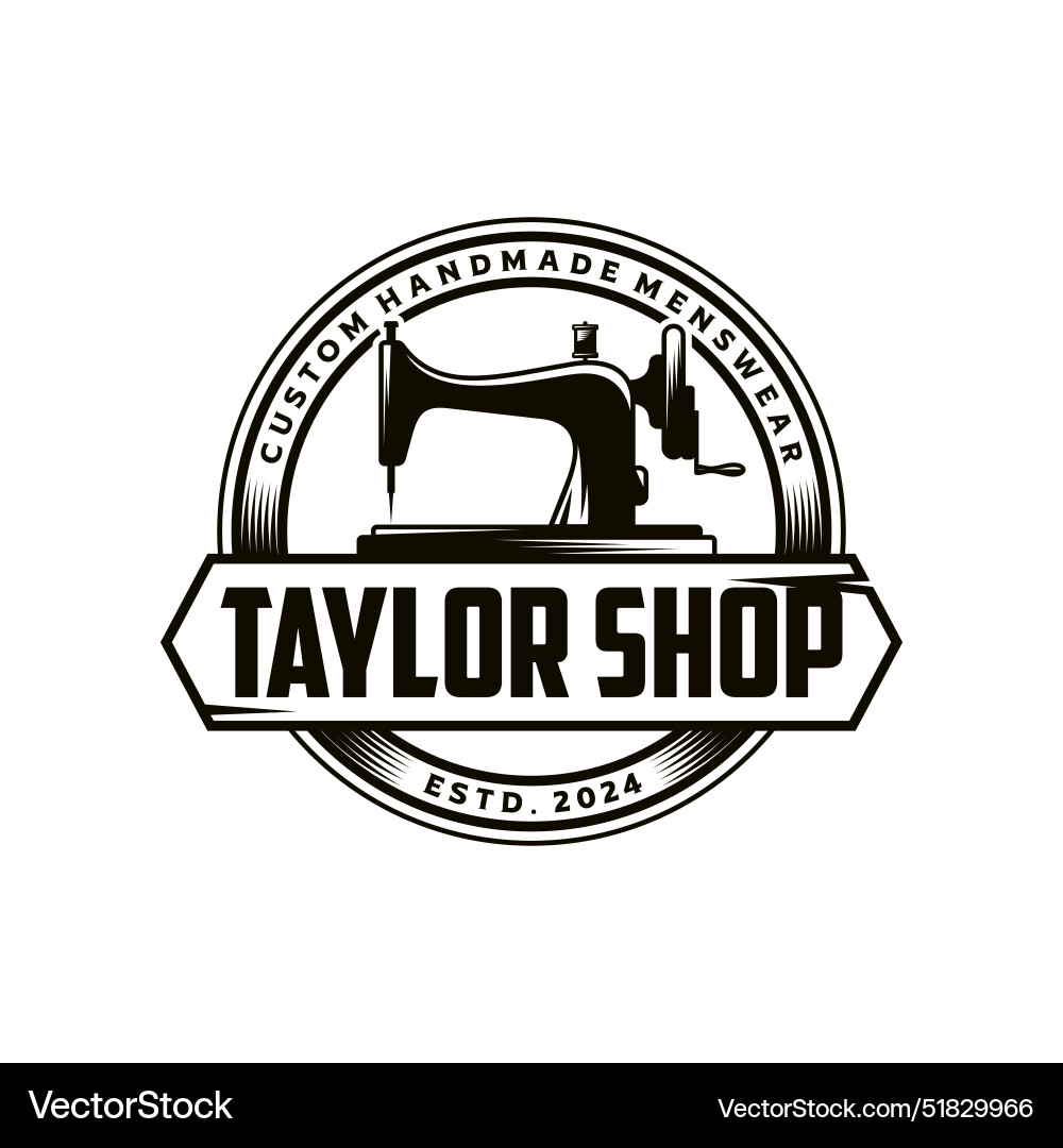 Creative tailor shop logo icon Royalty Free Vector Image
