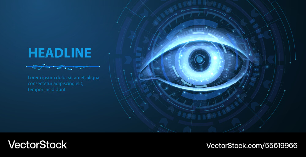 Eye lens on blue background lasik surgery Vector Image