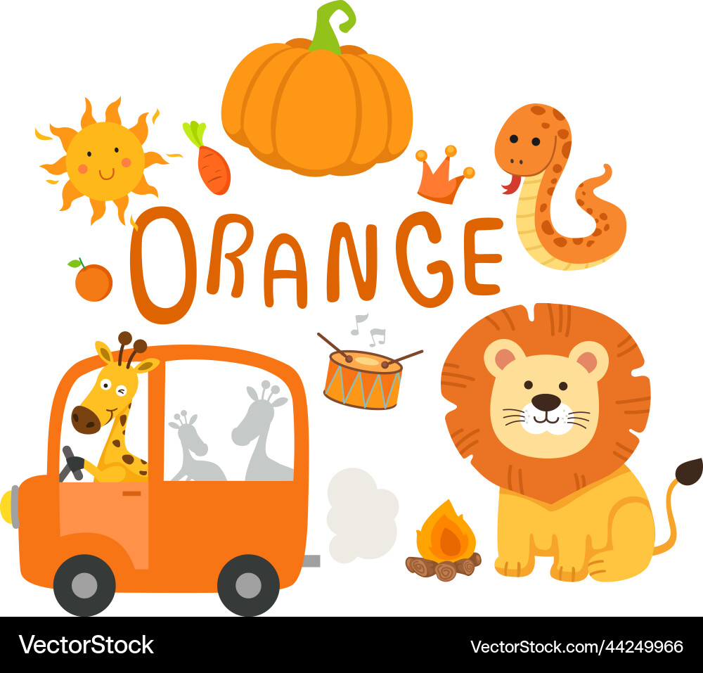 Isolated color orange group Royalty Free Vector Image