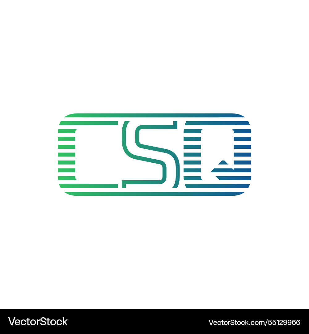 Modern csq logo design letter minimalist Vector Image