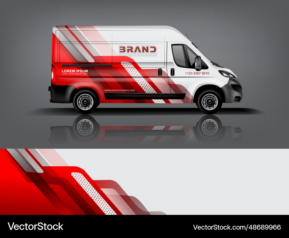 Modern Van Wrap & Decal Pattern Royalty Free Vector