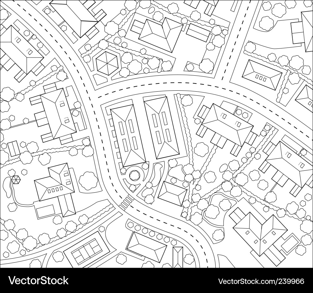 Neighborhood outline Royalty Free Vector Image