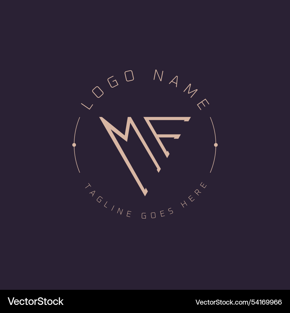 Professional mf logo modern minimal letter Vector Image