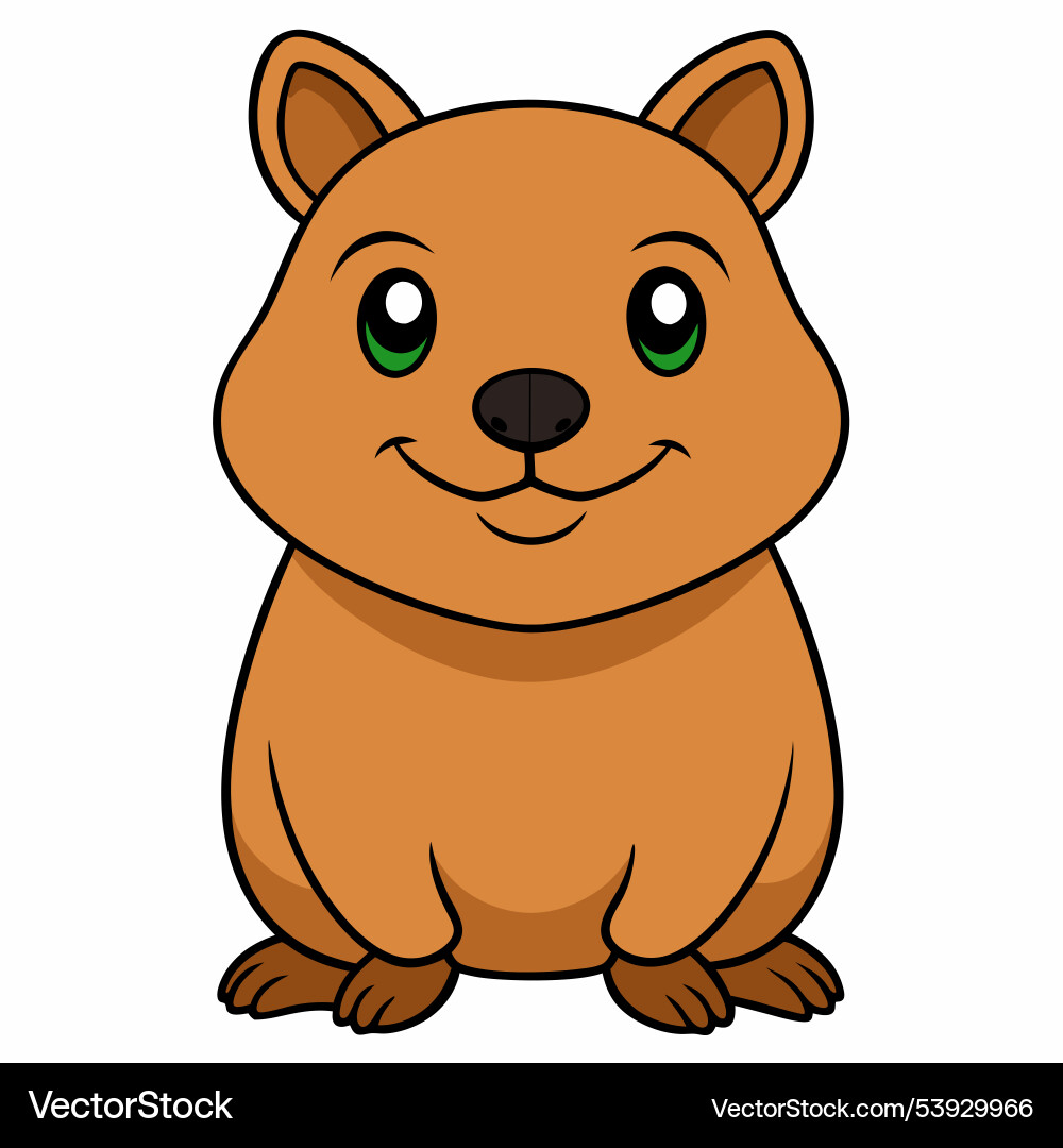 Quokka cartoon flat isolated on white background Vector Image