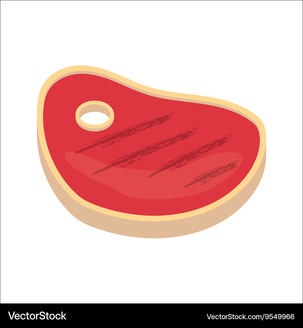 Steak piece of meat cuts flat design Royalty Free Vector