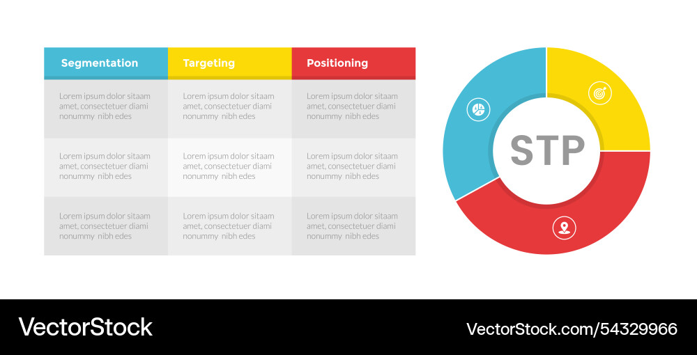 Stp Marketing Analyse Infografiken Vorlage Vektorbild