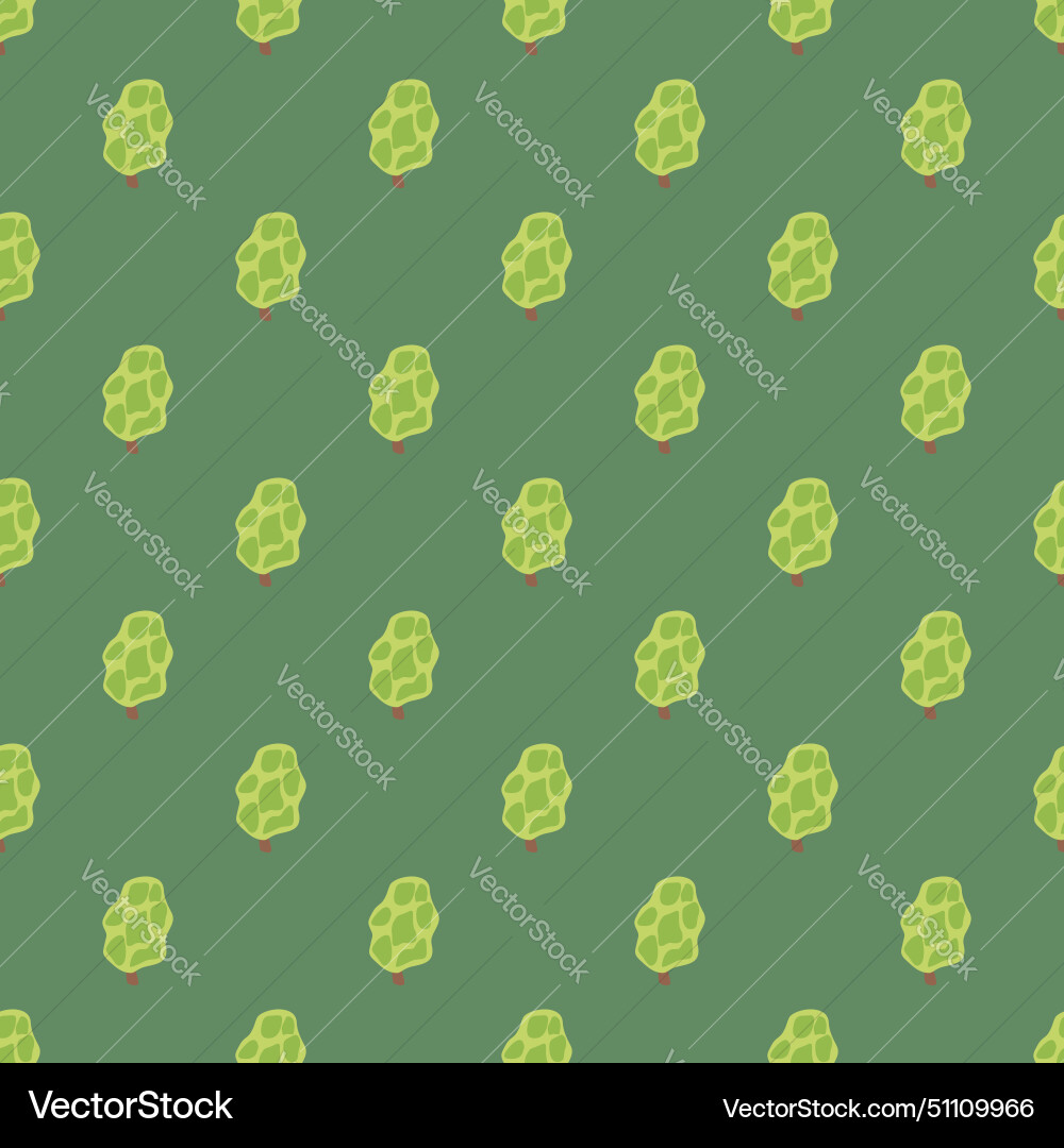 Summer tree landscape seamless pattern forest Vector Image