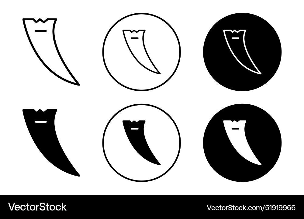 Tusk icon collection of outline thin line symbol Vector Image
