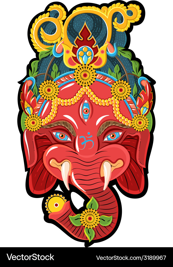 Face for ganesh Royalty Free Vector Image - VectorStock