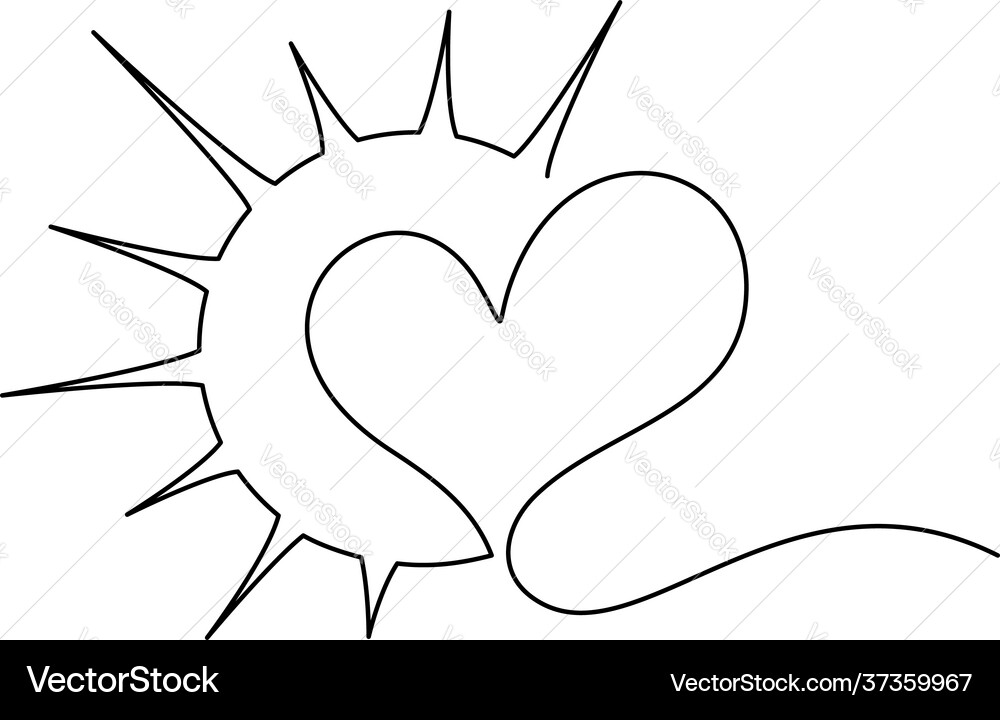 Heart inside sun sign concept love compassion Vector Image