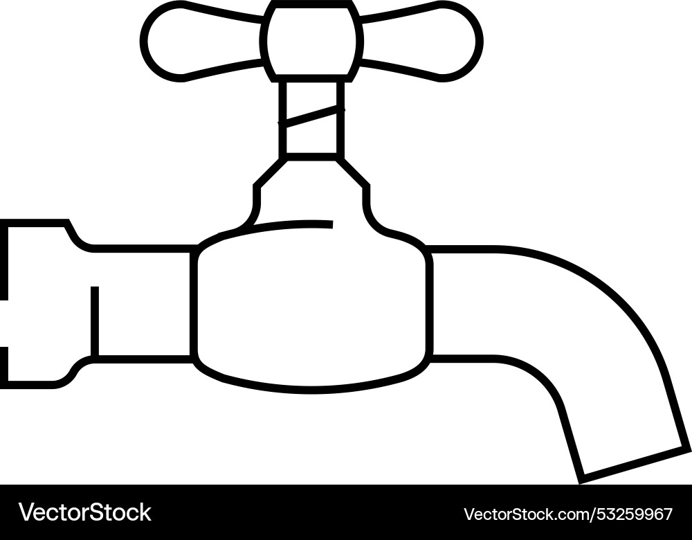 House faucet water line icon Royalty Free Vector Image