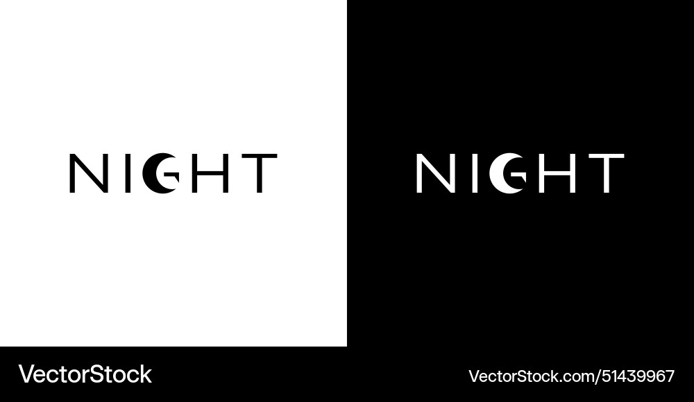 Night logo design is unique and elegant Royalty Free Vector