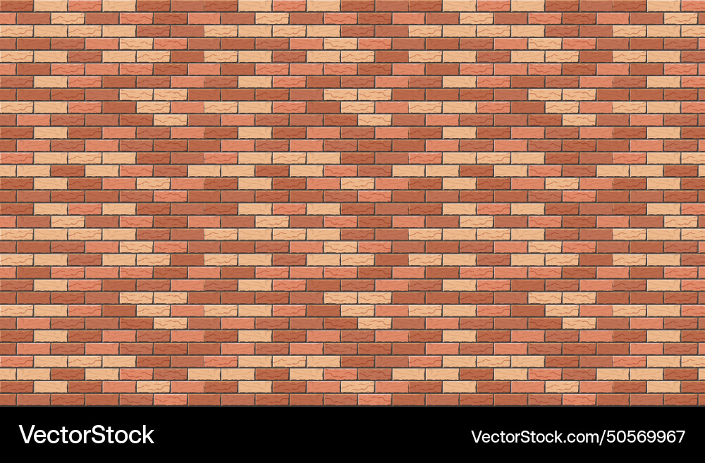 Red brick wall pattern horizontal Royalty Free Vector Image