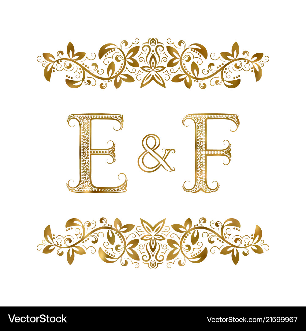 Vintage E & F Monogram Logo Royalty Free Vector Image