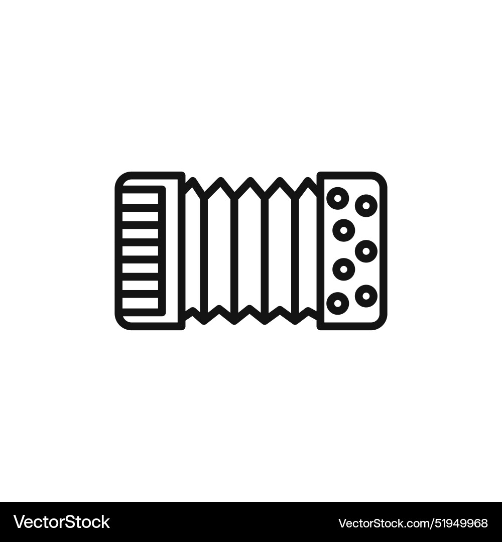 Accordion logo sign outline Royalty Free Vector Image