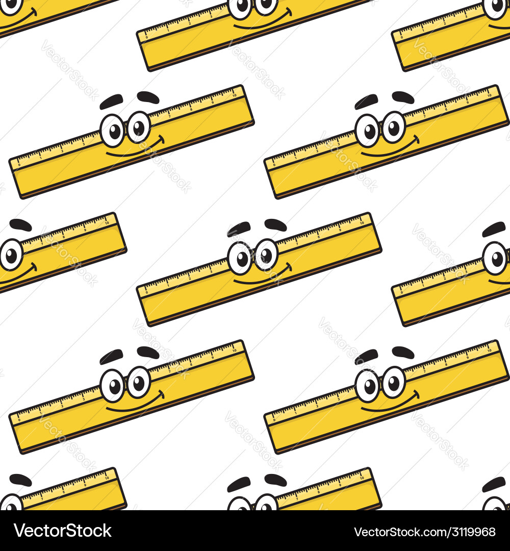 Cartoon ruler seamless pattern Royalty Free Vector Image