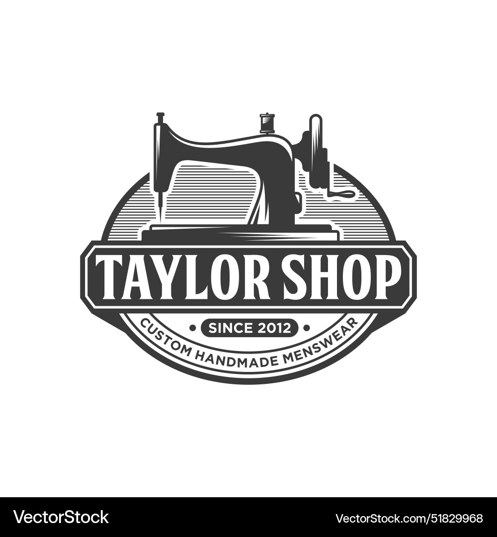 Creative tailor shop logo icon Royalty Free Vector Image