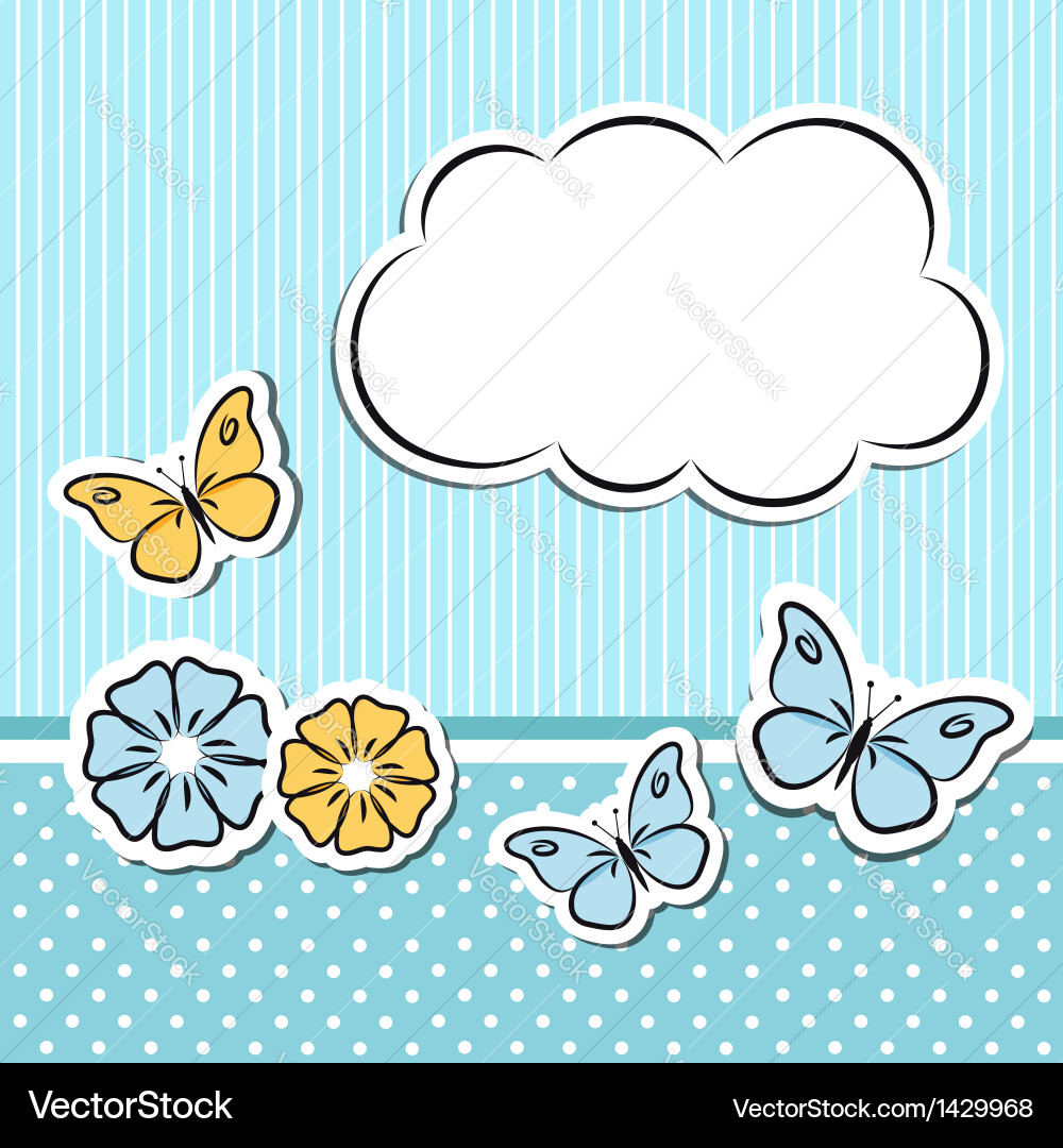 Floral Butterfly Scrapbook Page Royalty Free Vector Image