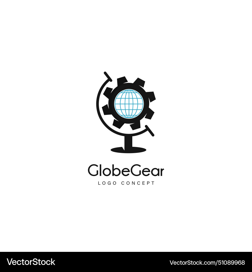 Globe gear logo symbol design Royalty Free Vector Image