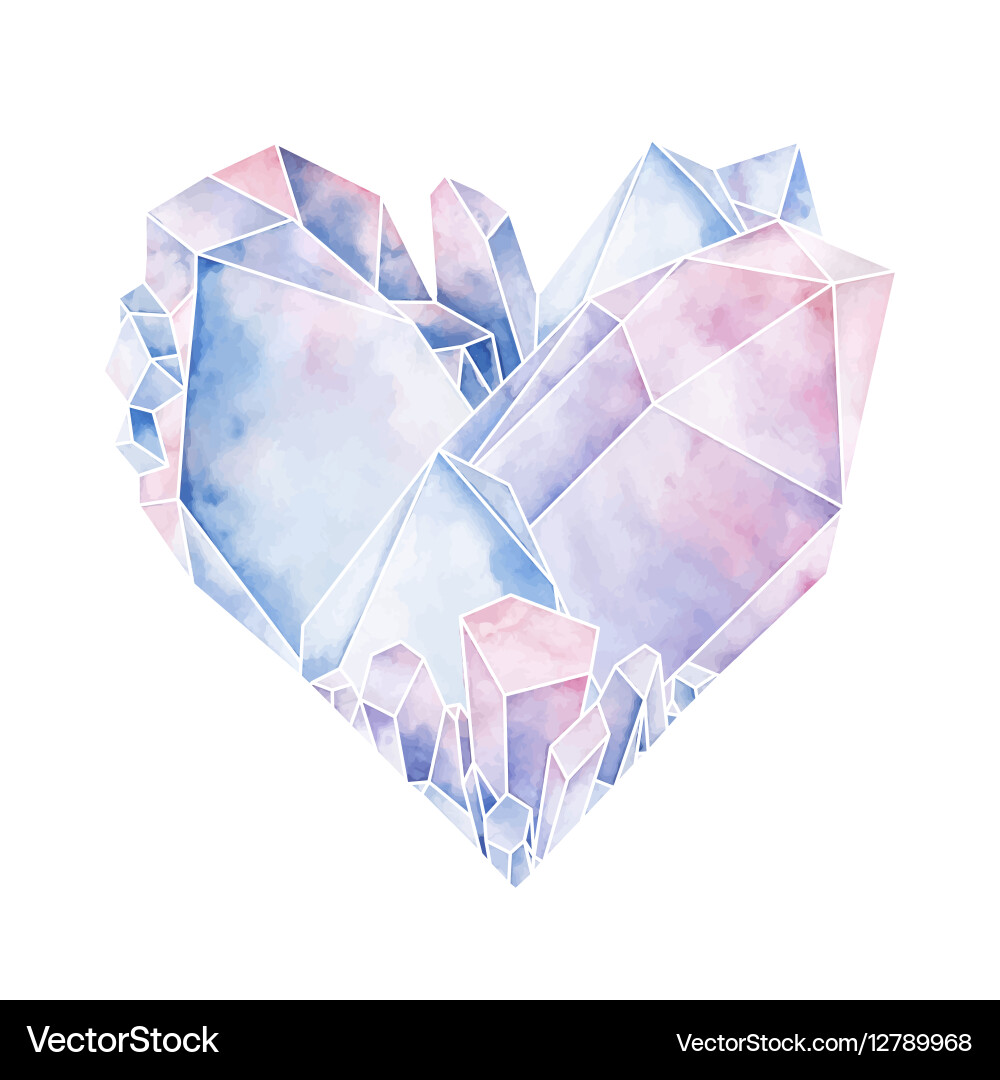 Graphic crystal heart Royalty Free Vector Image