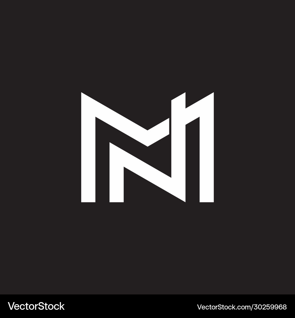 Letter mn simple geometric 3d overlapping design Vector Image