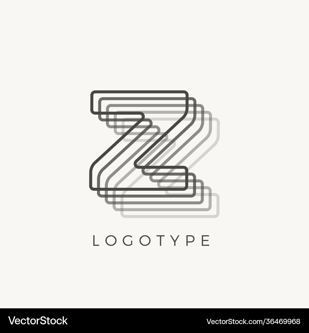 Letter z outline stripes blend effect Royalty Free Vector