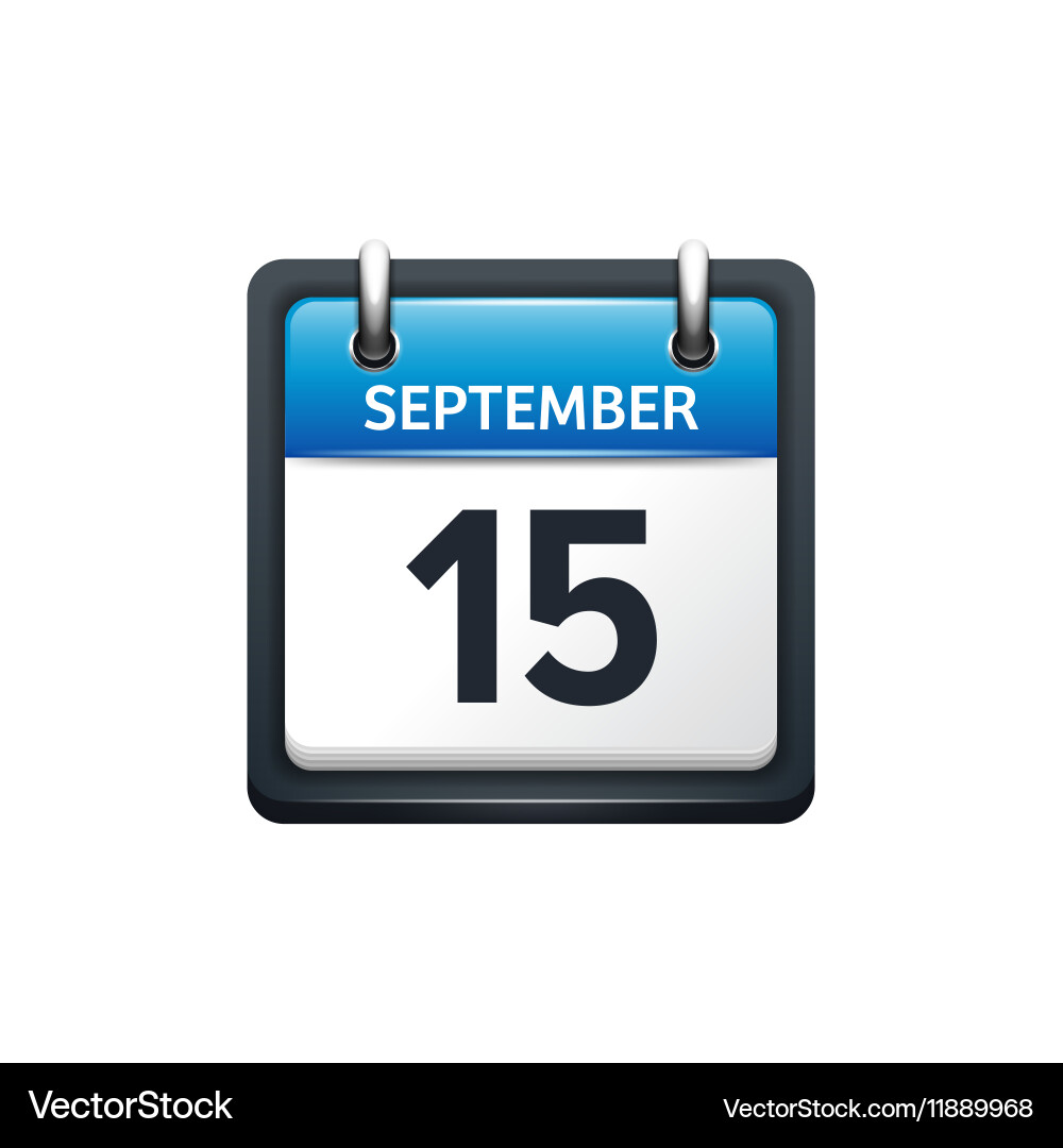 September Calendar Icon Royalty Free Vector Image