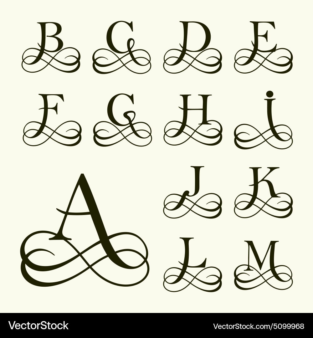 Set capital letter for monograms and logos Vector Image