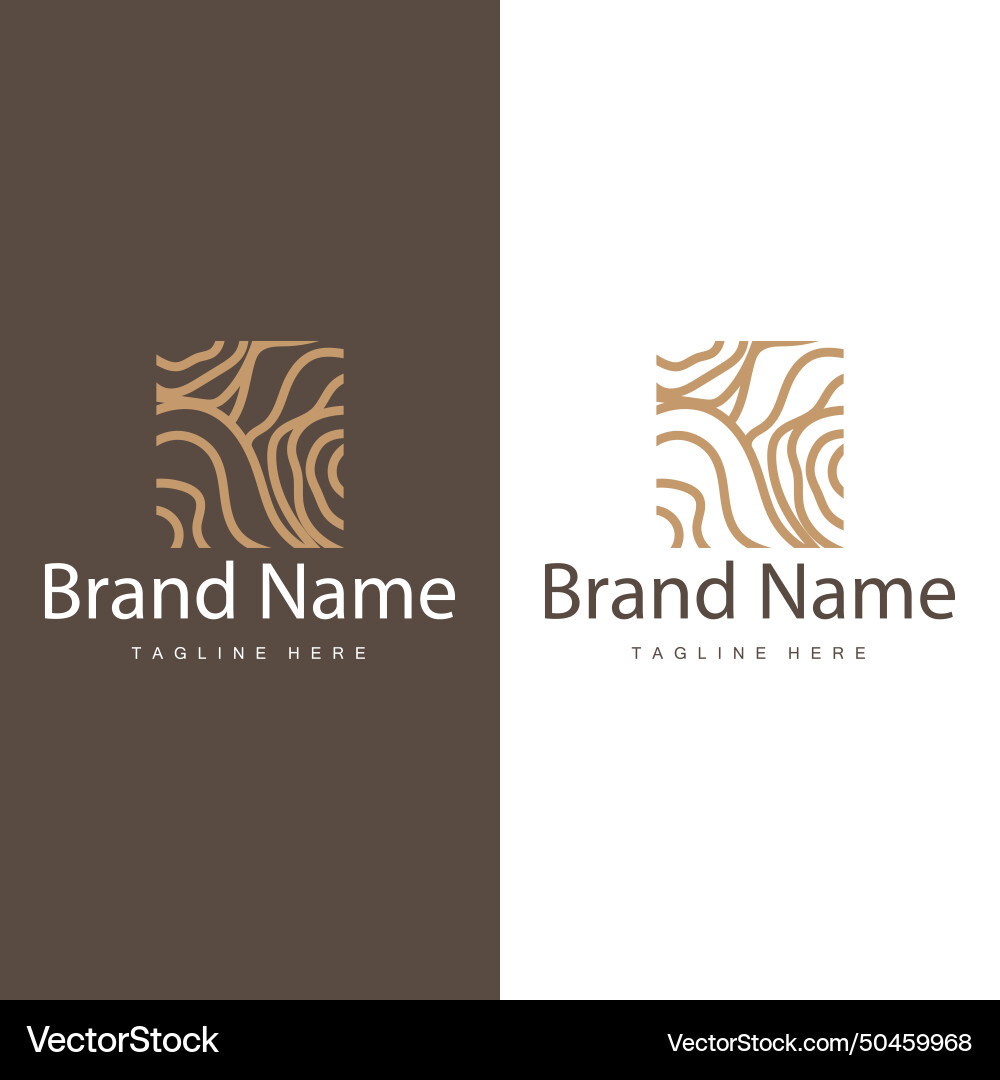 Wood logo design structure layers forest tree Vector Image