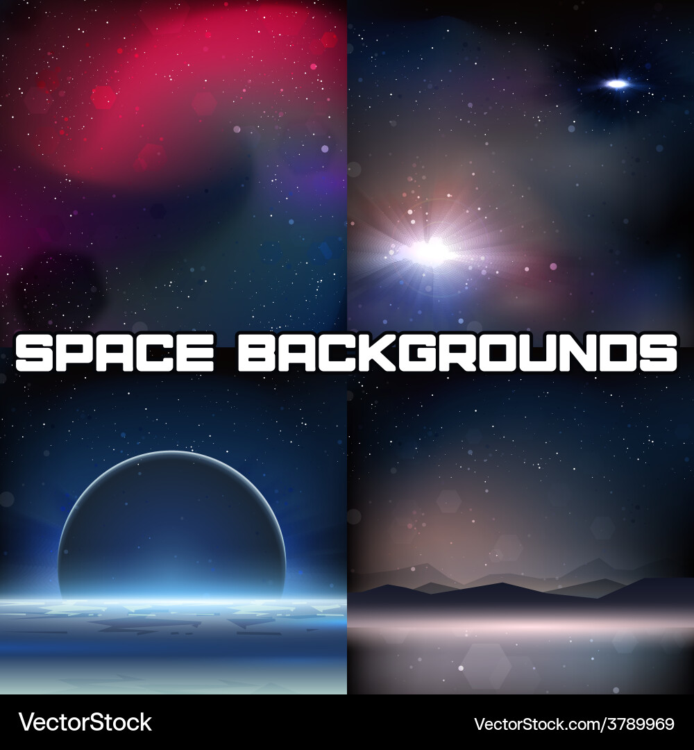 4 space backgrounds Royalty Free Vector Image - VectorStock