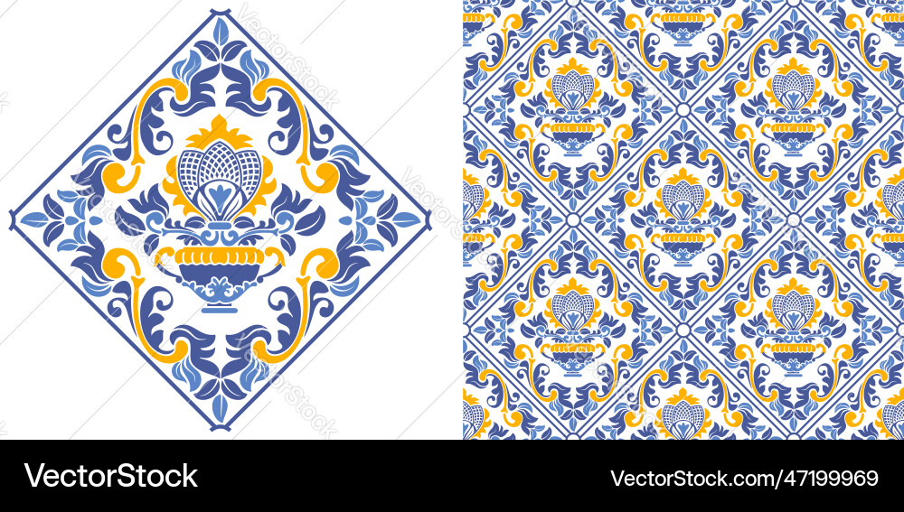 Azulejo tile Royalty Free Vector Image - VectorStock
